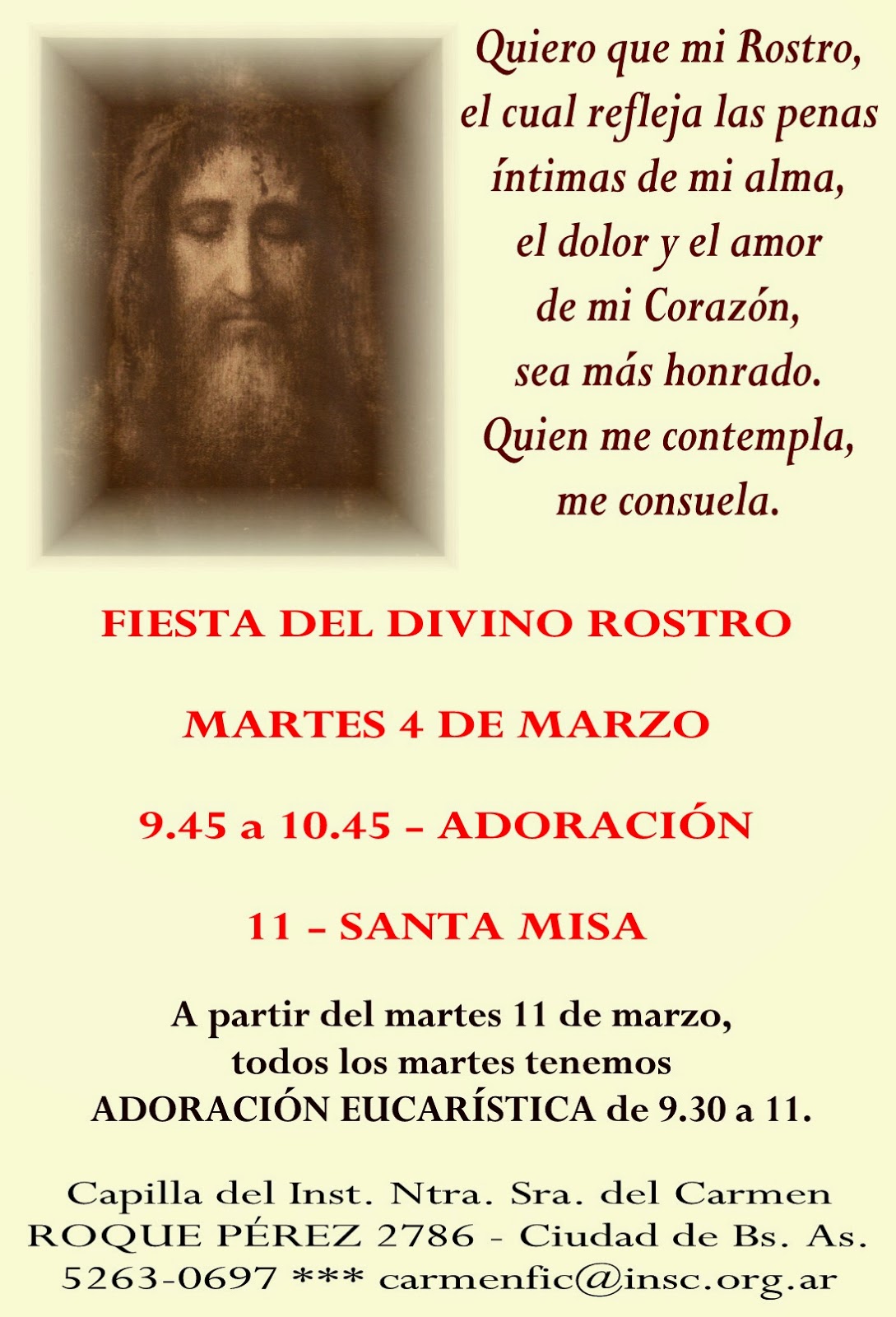 Momentos I.N.S.C: Fiesta del Divino Rostro