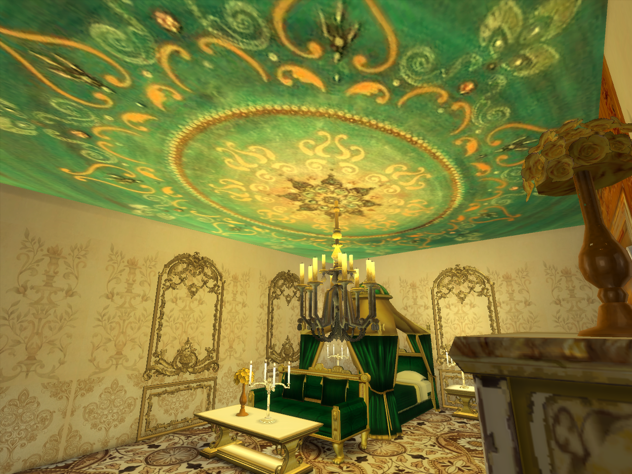 Anna Quinn Stories: Amazing Golden Ornamented Ceilings Set V For SIMS 4