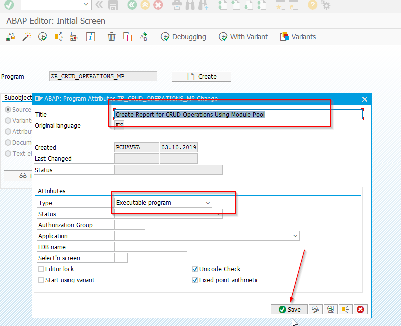 SAP ABAP Central: CRUD Operations in Module Pool