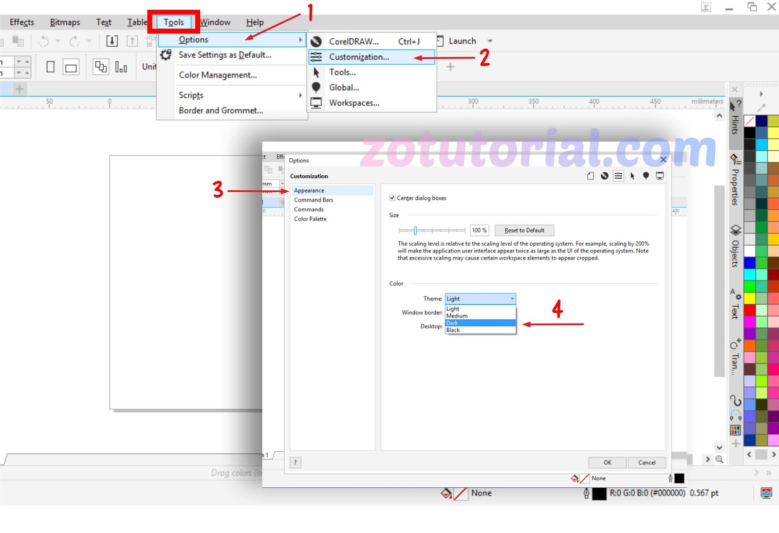 Setting Dark Mode Pada Interface CorelDraw 2020 Agar Mata Tidak Silau ...