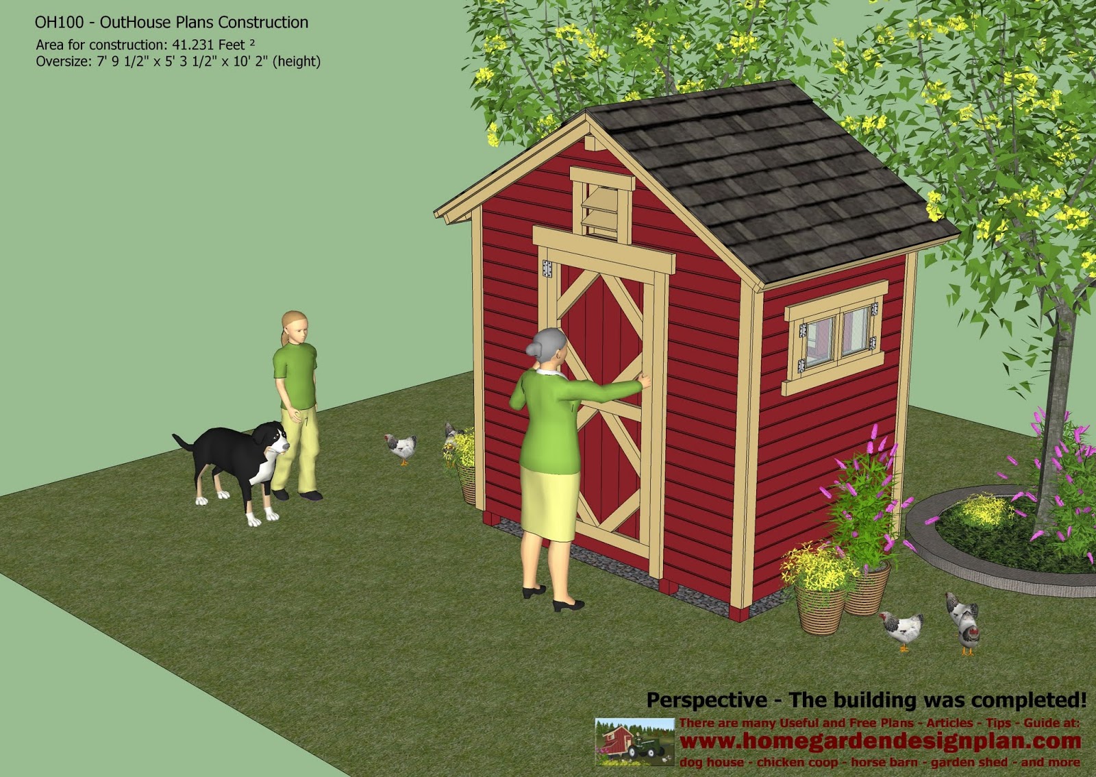 home garden plans: OH100 - Out House Plans Construction - Out House ...