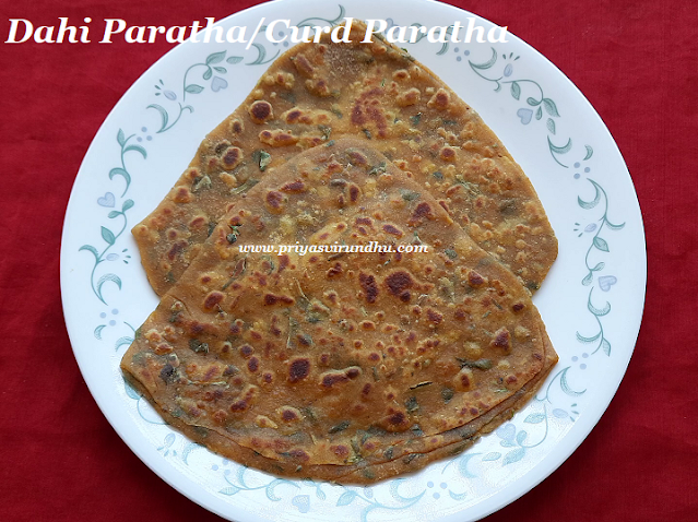 Priya's Virundhu: Dahi Paratha Recipe/Curd Paratha Recipe/How to make ...
