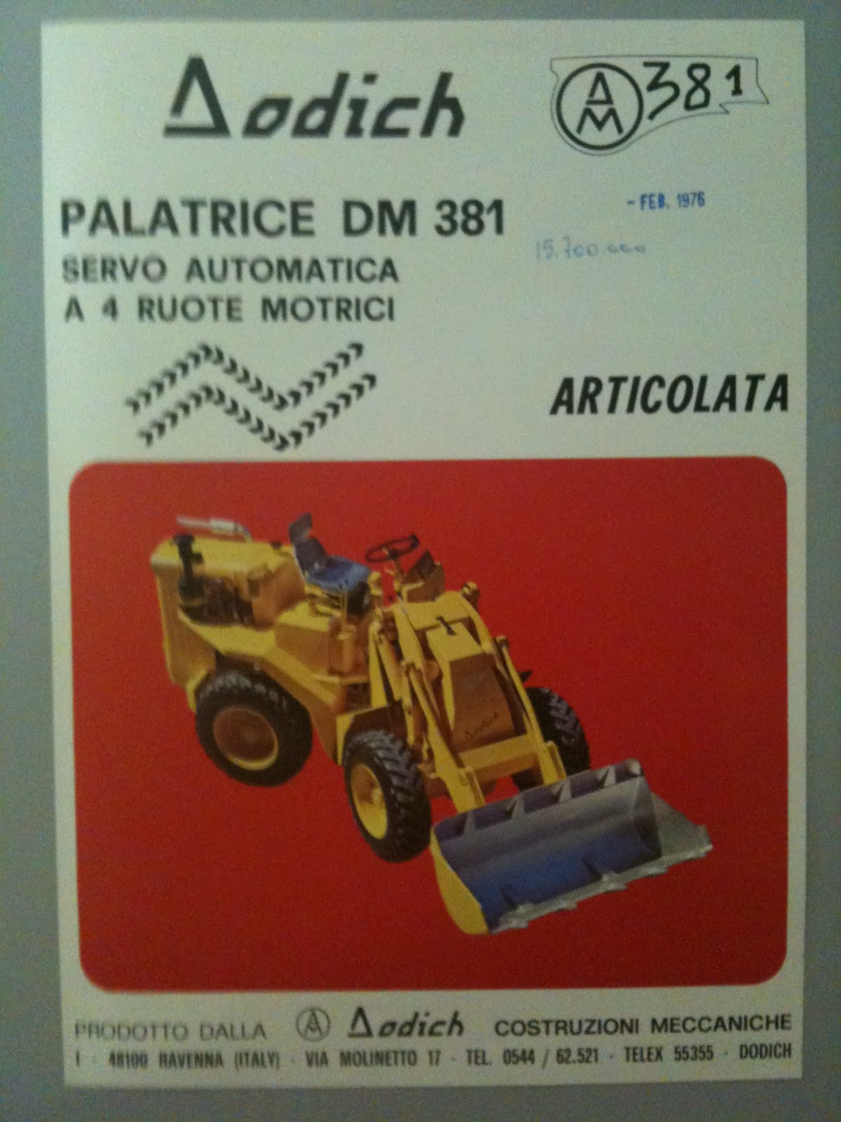 Earthmoving Machinery Sales Brochures: Dodich Wheel Loader DM381 #558