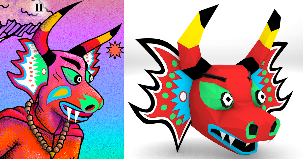 Papercraft Devil Mask