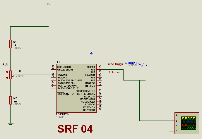 RobotyPic: Circuito simulador SRF04 y SRF05 para Proteus