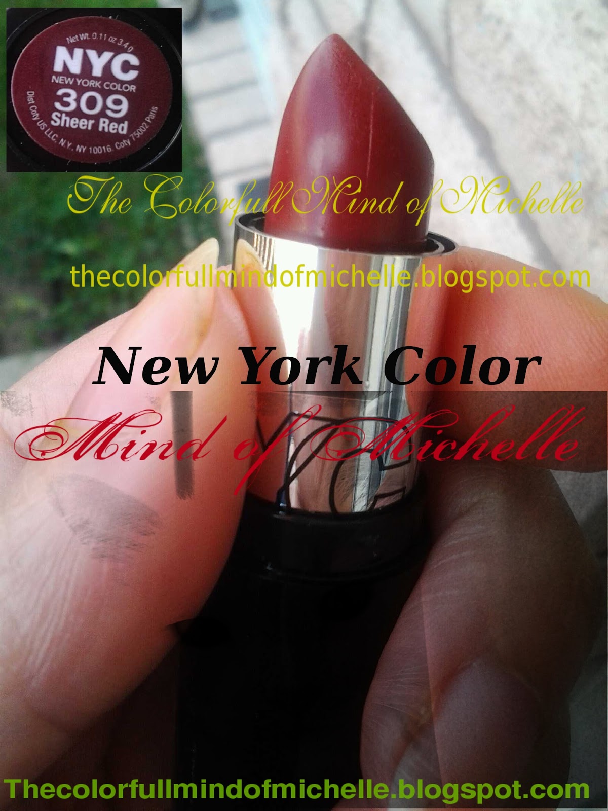 Mind of Michelle: NYC Sheer Red Lipstick review and swatch-very pic heavy