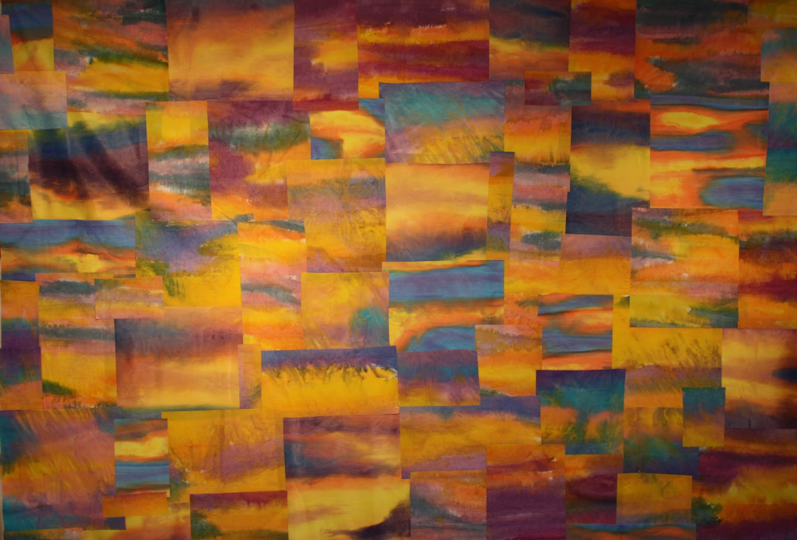 Living and Dyeing Under the Big Sky: Collage of Sunset Fabrics