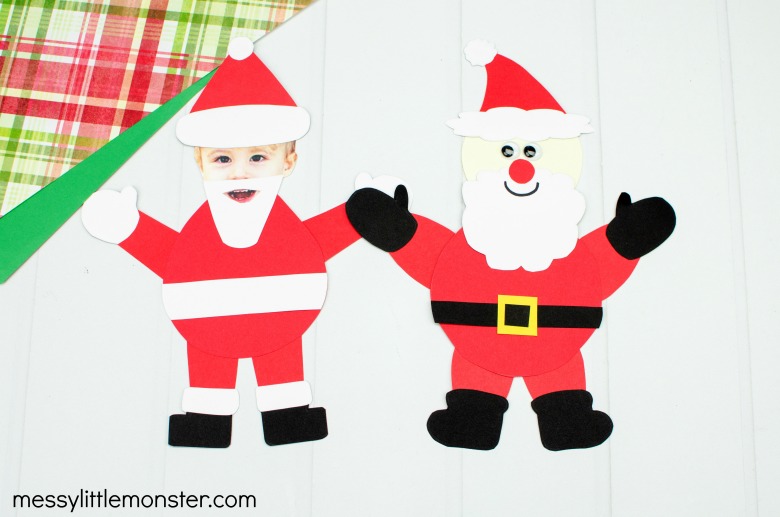 Mix and Match Paper Santa Craft (with Printable Santa Template) - Messy ...