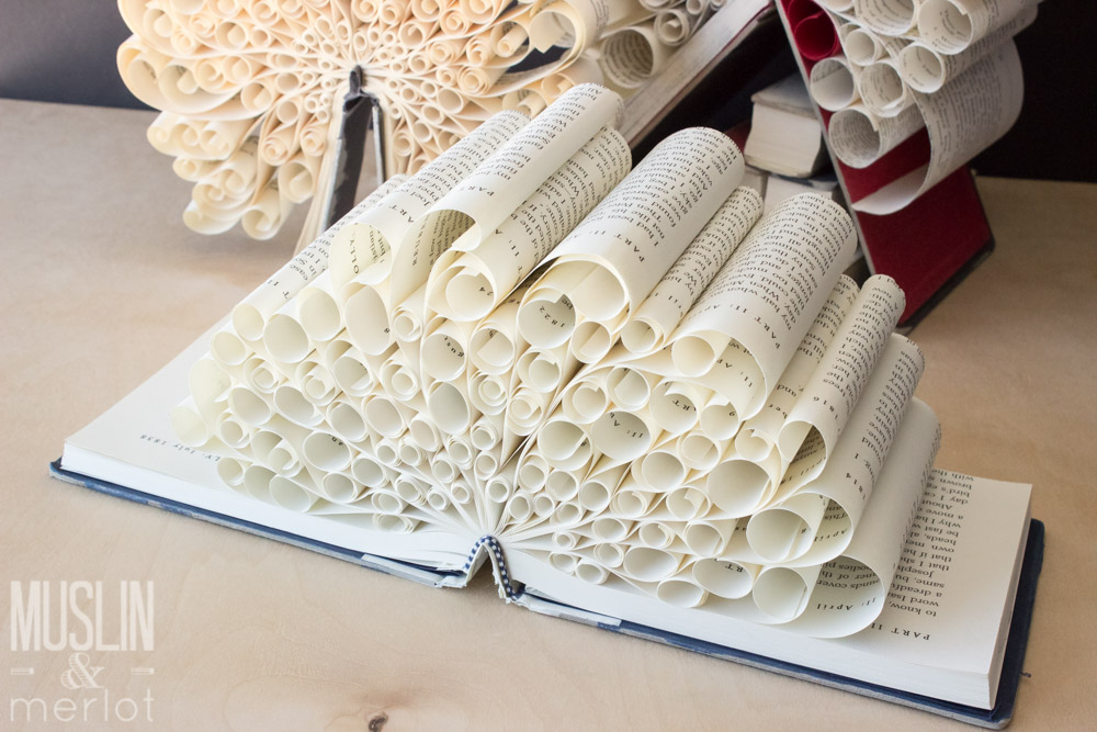 Quilled Book Art - Muslin and Merlot