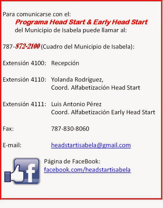 Early Head Start: Actividades del Head Start de Isabela