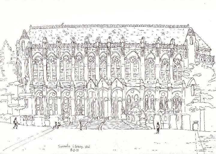 Urban Sketchers Seattle: Suzzallo Library