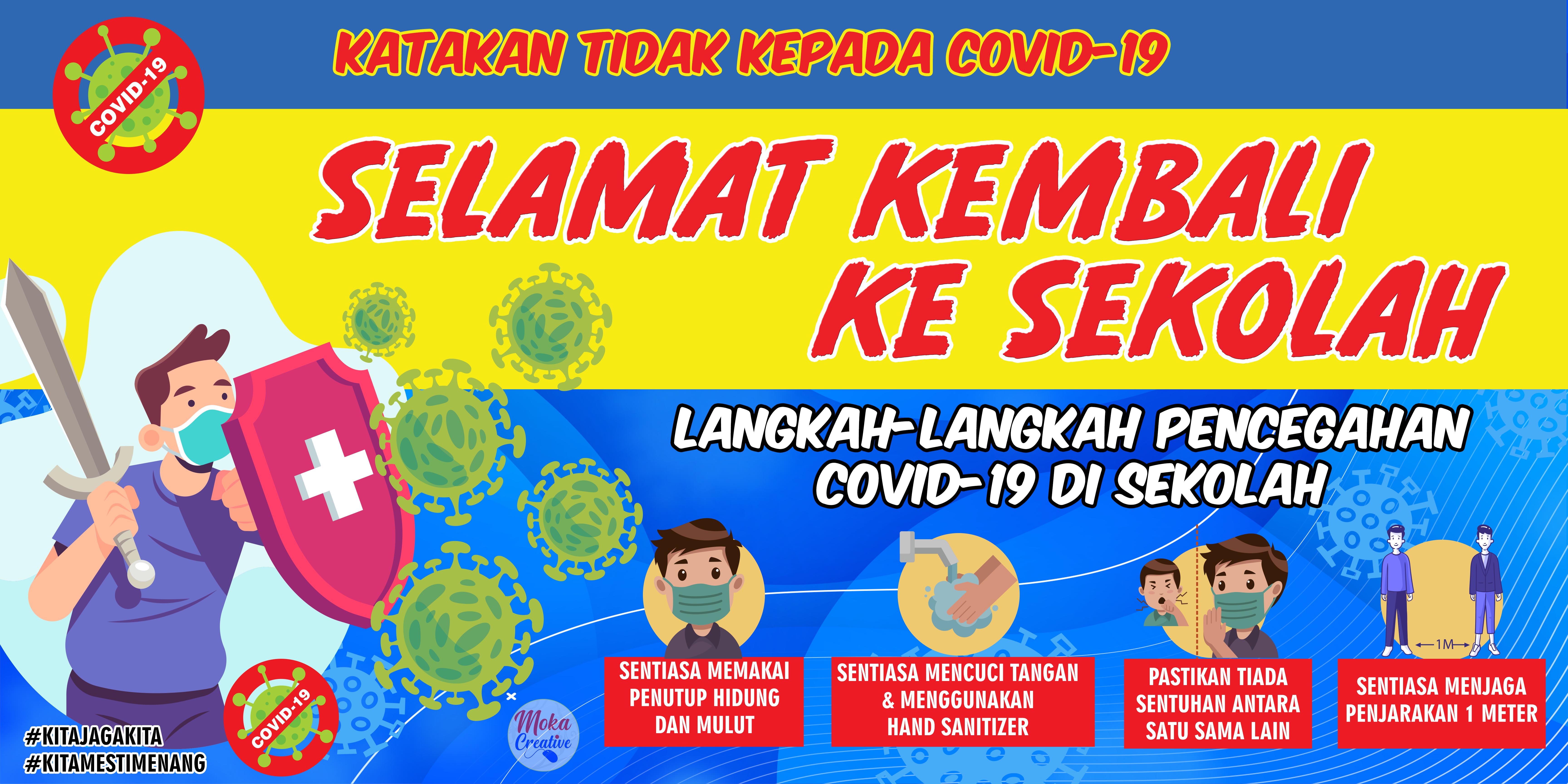Design banner dan bunting Selamat Kembali ke sekolah percuma! ~ Cikgu Moka