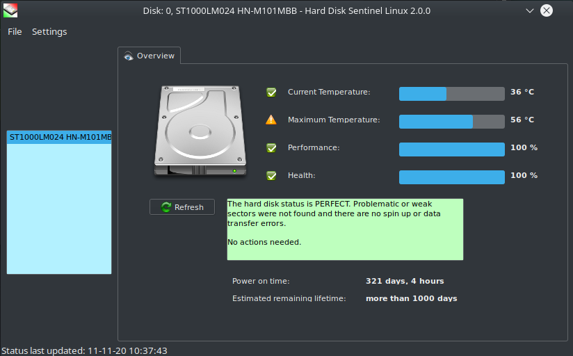 Hard Disk Sentinel GUI para Linux