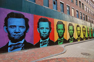 Street Art Style: RON ENGLISH in ABRAHAM OBAMA