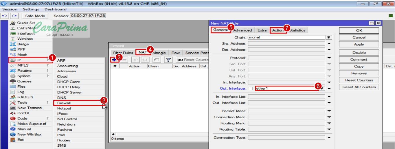 Cara Dasar Setting Mikrotik Sampai Bisa Koneksi Internet - Cara Prima