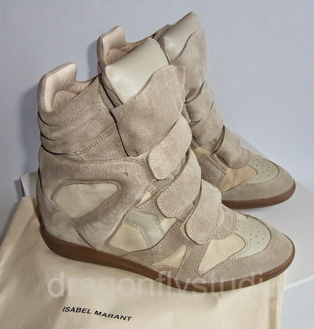Dragonflystudio...: ..Isabel Marant bekket beige wedge sneakers