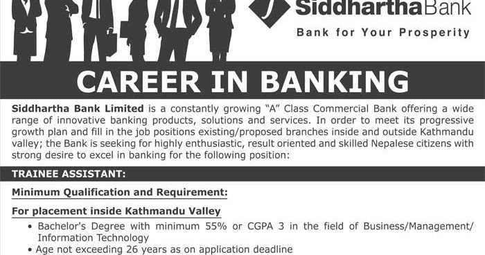 Vacancy from Siddhartha Bank Limited
