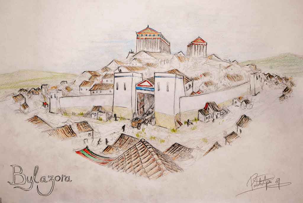 Where is Bylazora the largest city of the Paeonians located?