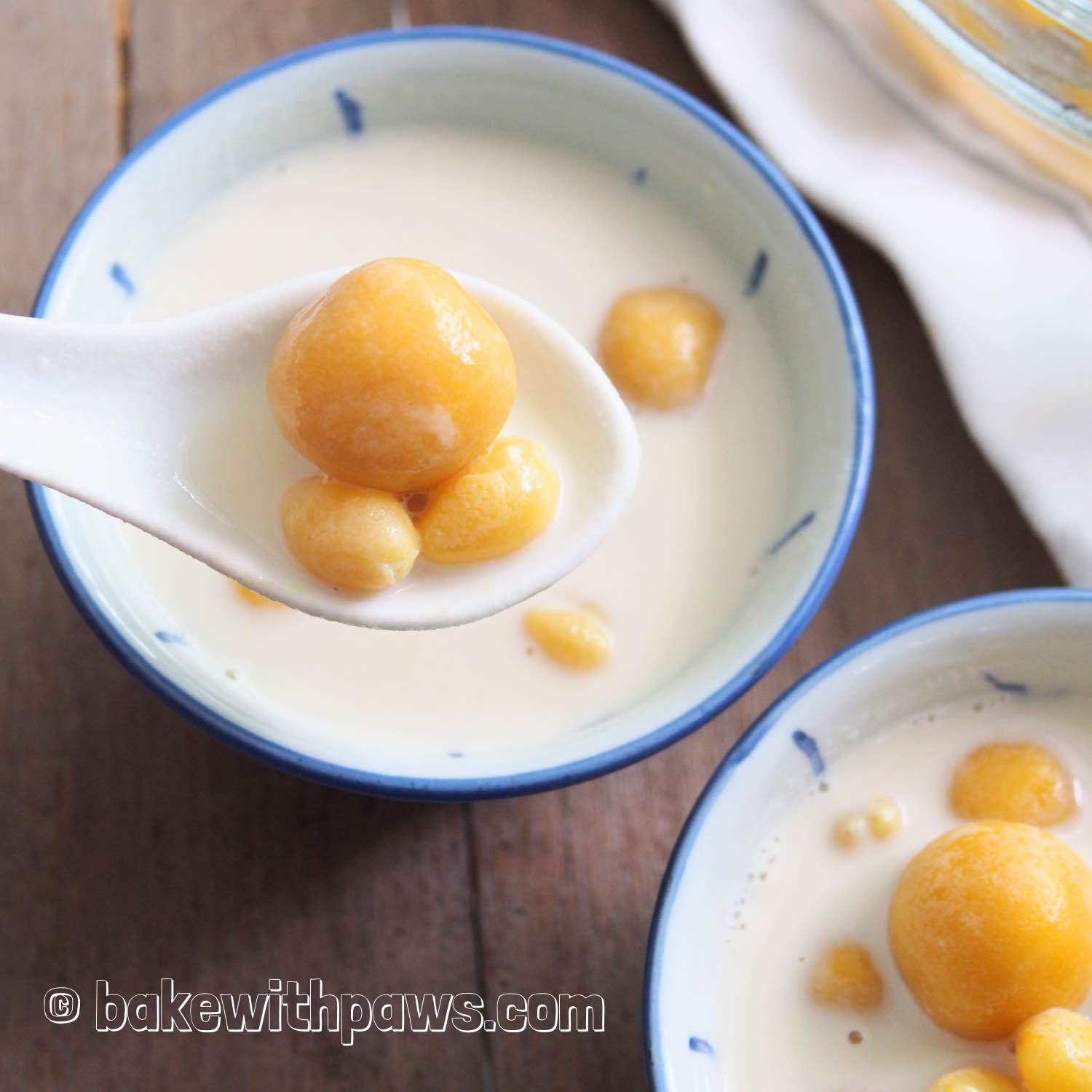 Pumpkin Tang Yuan In Soymilk - BAKE WITH PAWS
