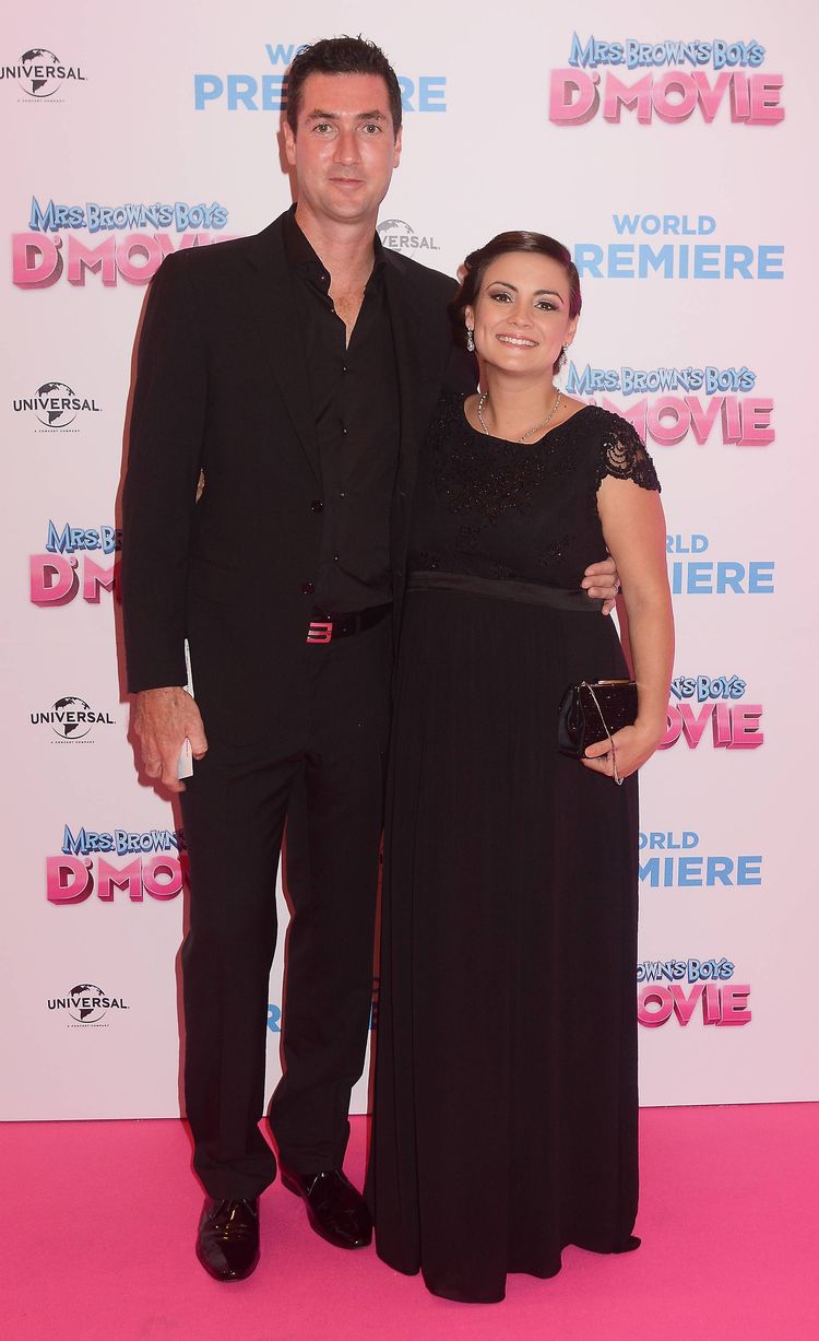 Mrs. Brown's Boys' Danny O'Carroll poses with two sons and wife Amanda ...