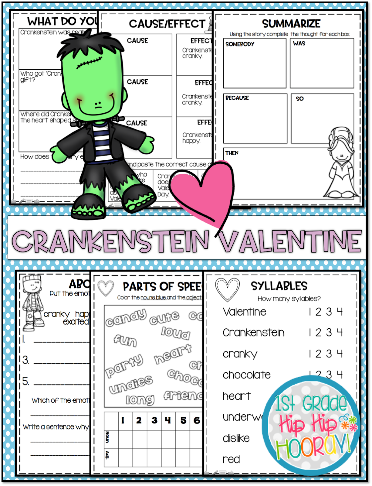1st Grade Hip Hip Hooray!: Crankenstein Valentine