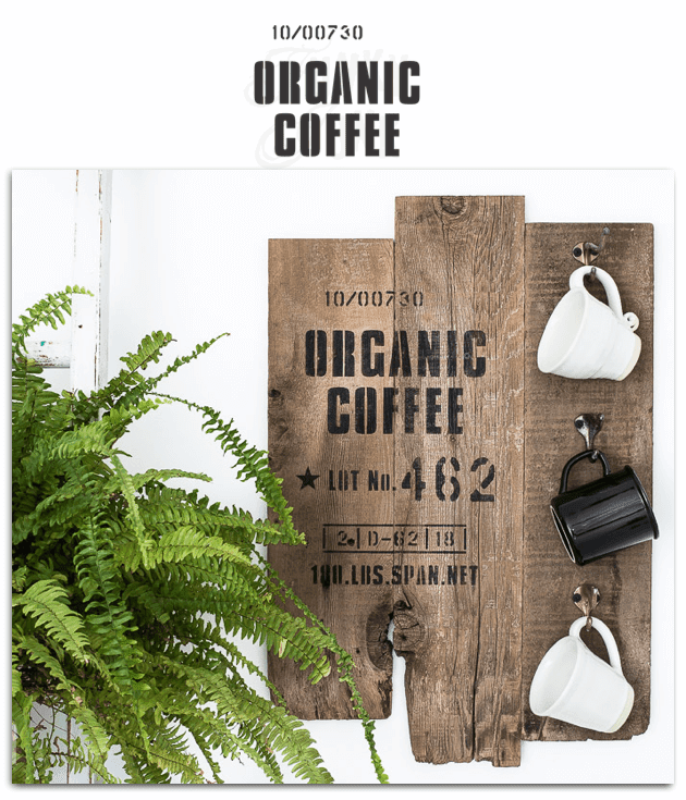 Two Board Organic Coffee Stenciled Sign - Organized Clutter