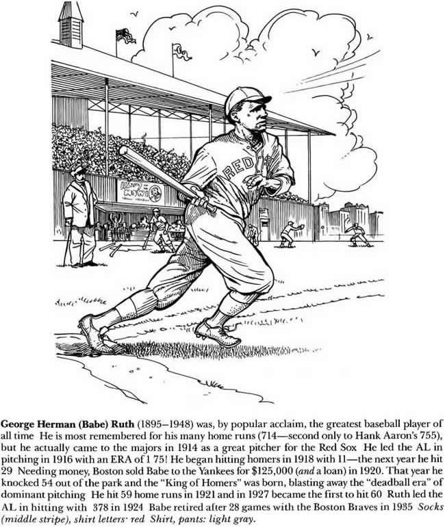 Babe Ruth Coloring Pages ~ Coloring Pages