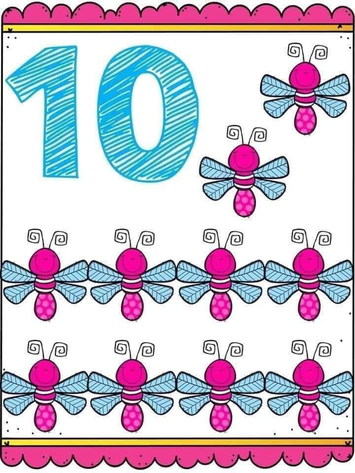 Números del 1 al 10 para imprimir a color pdf