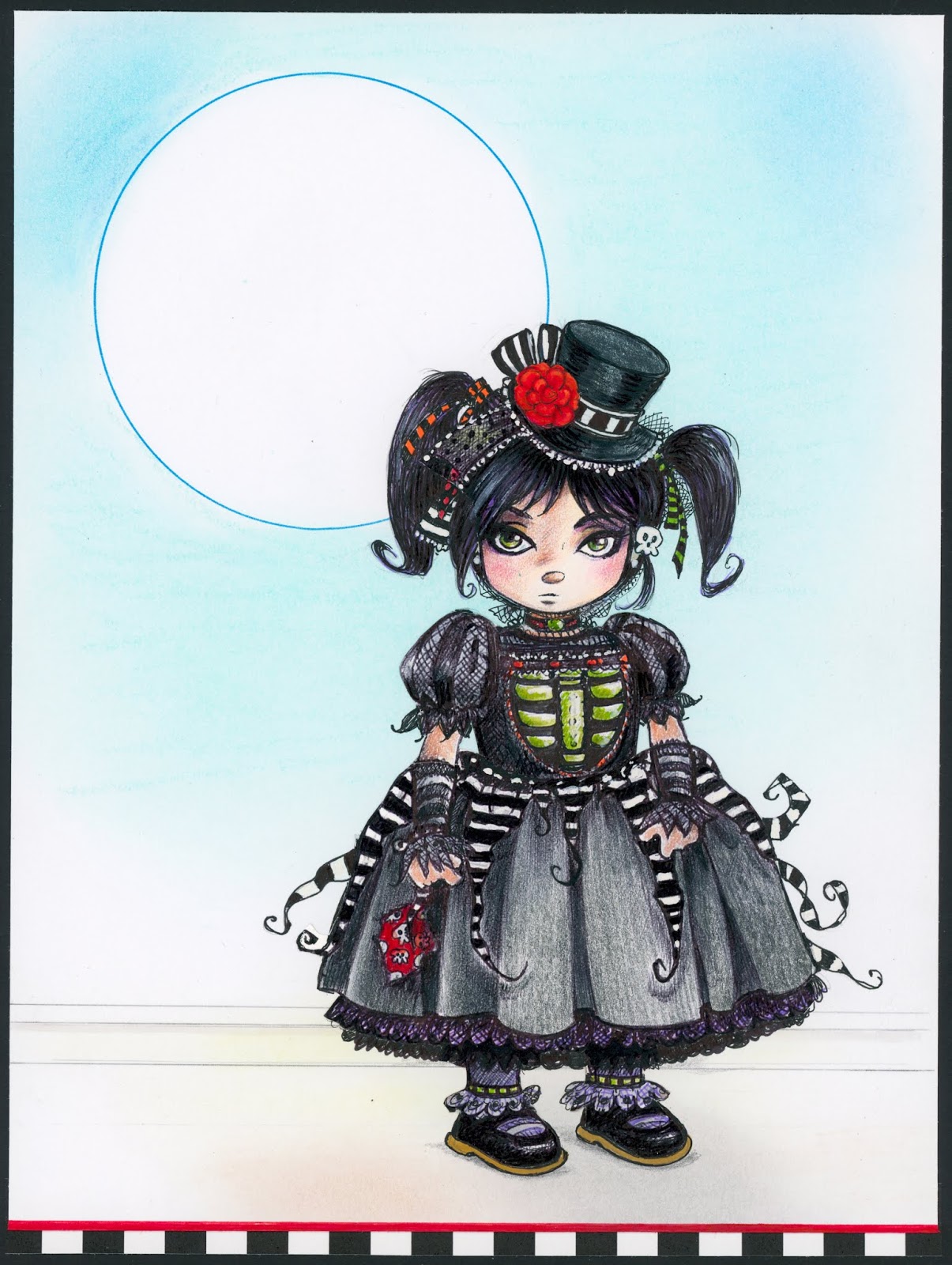 Gothic Sweet art Studios : Gothic Skeleton Girl - Illustrations - cartoons