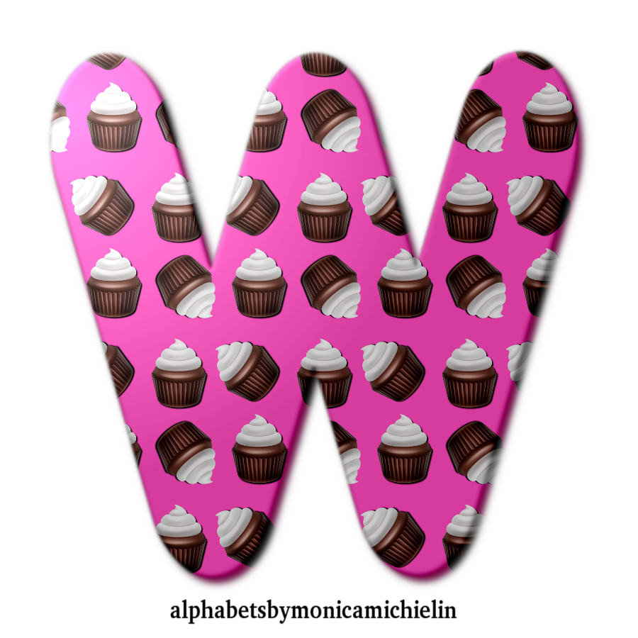 M. Michielin Alphabets: PINK CUPCAKE TEXTURE ALPHABET AND ICONS PNG ...