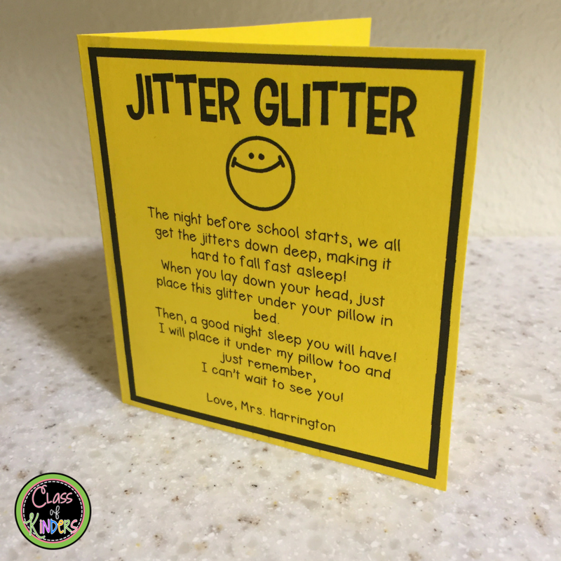 Class of Kinders: First Day of School "Jitter Glitter" and a Giveaway