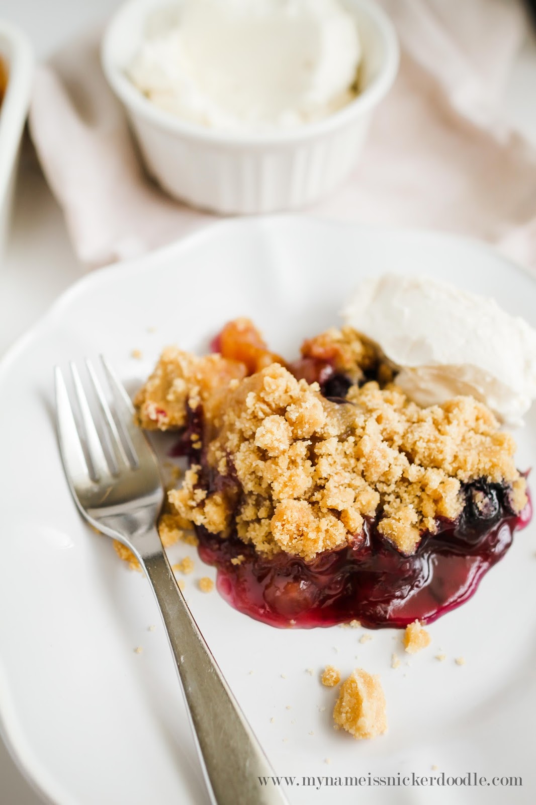 Peach and Blueberry Crisp - My Name Is Snickerdoodle
