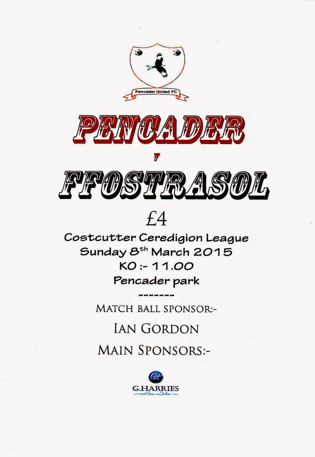 Pencader United v Ffostrasol Wanderers
