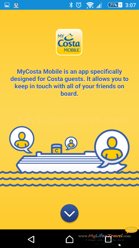 MyCosta Mobile 无线上网 @ 歌诗达维多利亚邮轮之旅－第一天（第6部分）