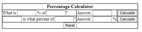 Free Percentage Calculator Online