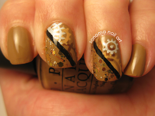 Sonoma Nail Art: Clockwork Tape Mani