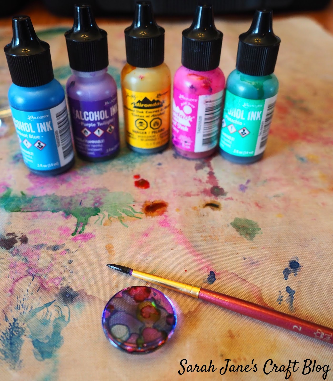 Alcohol Ink Gem Necklaces with Cabochons and Bezels