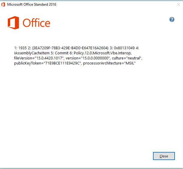 Knowledge Area Microsoft Office Installation Error 1935