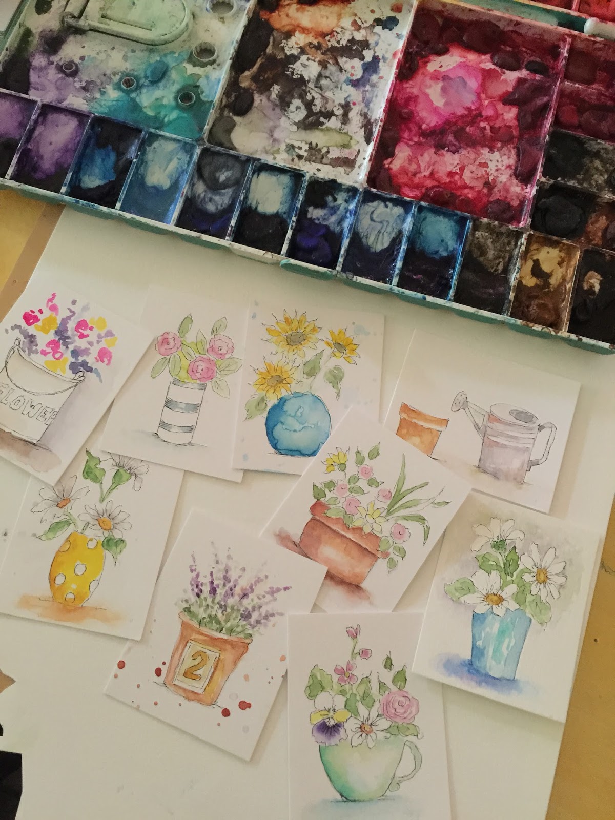 Laurie's Charming Designs: Watercolor Cards and Envelopes