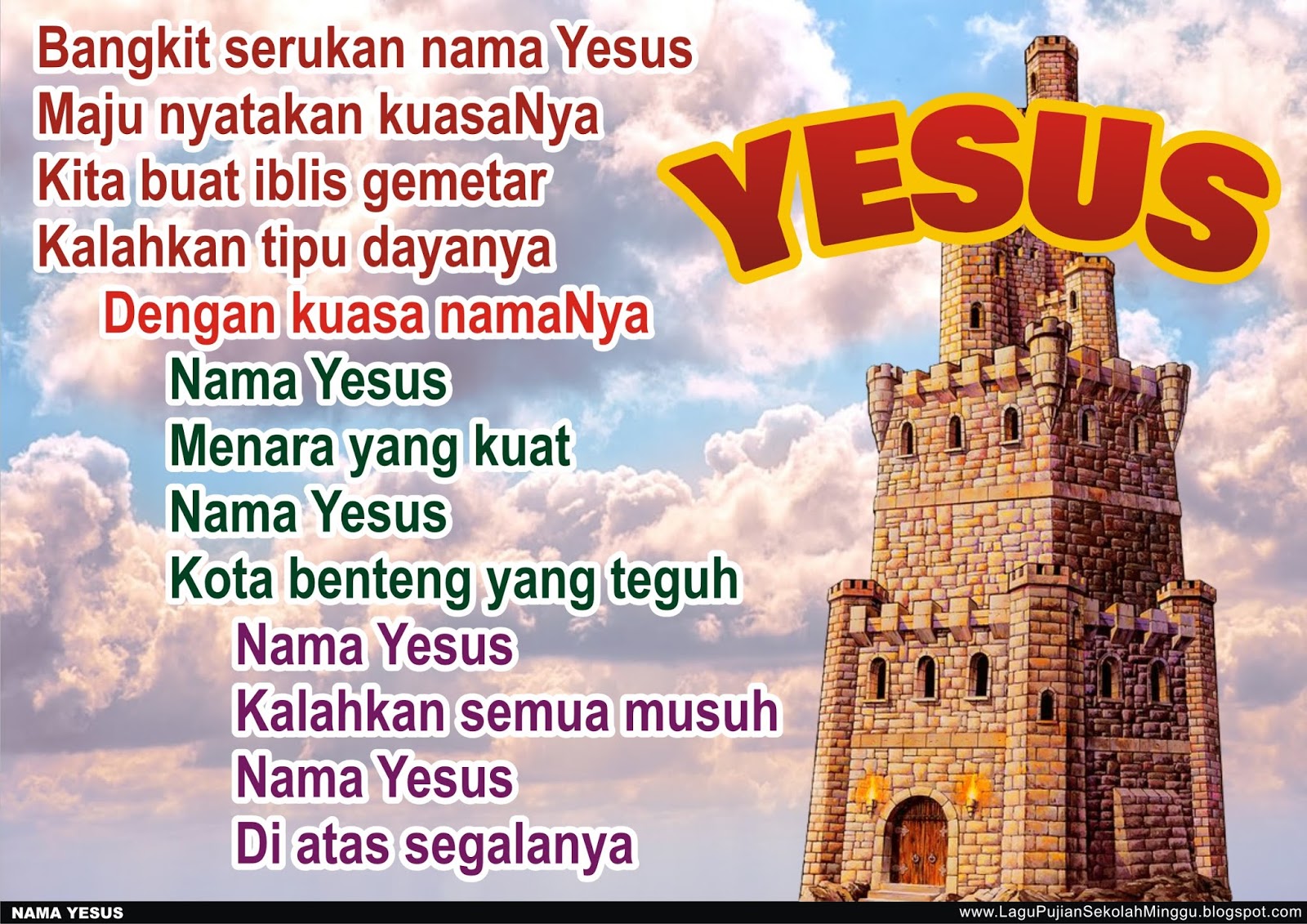 Lirik Lagu Pujian Rohani Kristen Sekolah Minggu Gereja Tuhan Yesus: NAMA YESUS | Bangkit Serukan ...