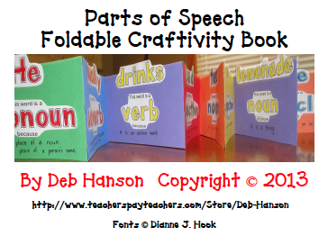 Understanding Parts Of Speech Foldable