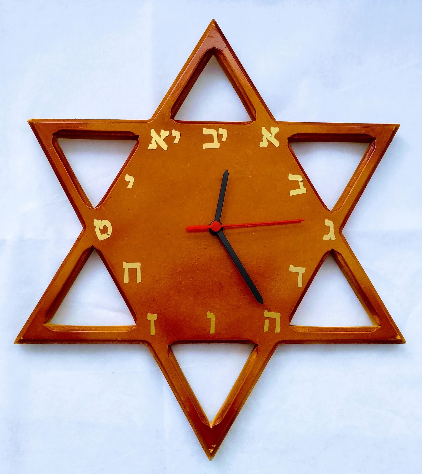 Judaica Menoráh: Relojes Hebreos de pared- de mesa - y de pulso