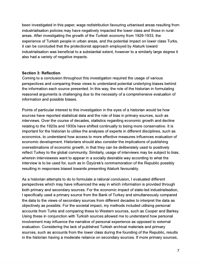 History IA (Historical Investigation) Example - Grade 7