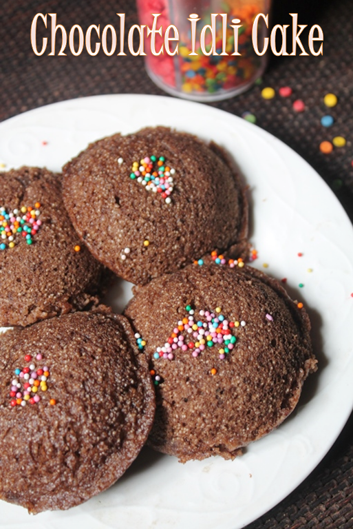 Chocolate Idli Cake - Eggless Steamed Idli Cakes Recipe