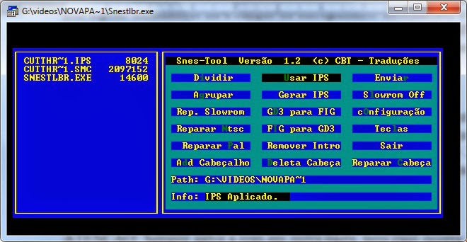 Snes Eternament: SNES-TOOL - incorporando Ips (traduzindo roms)