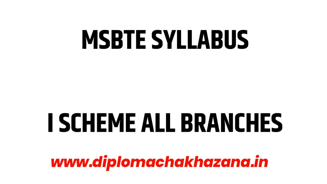 MSBTE syllabus I scheme | msbte syllabus-diplomachakhazana