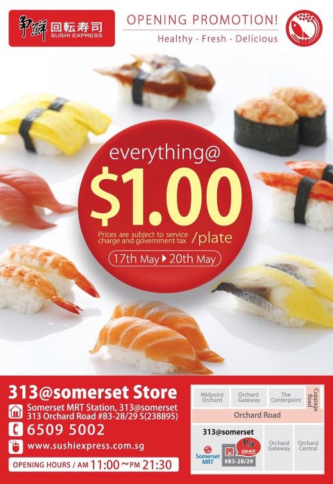 Freebies Heaven SG: Sushi Express: Everything @ $1 Promotion