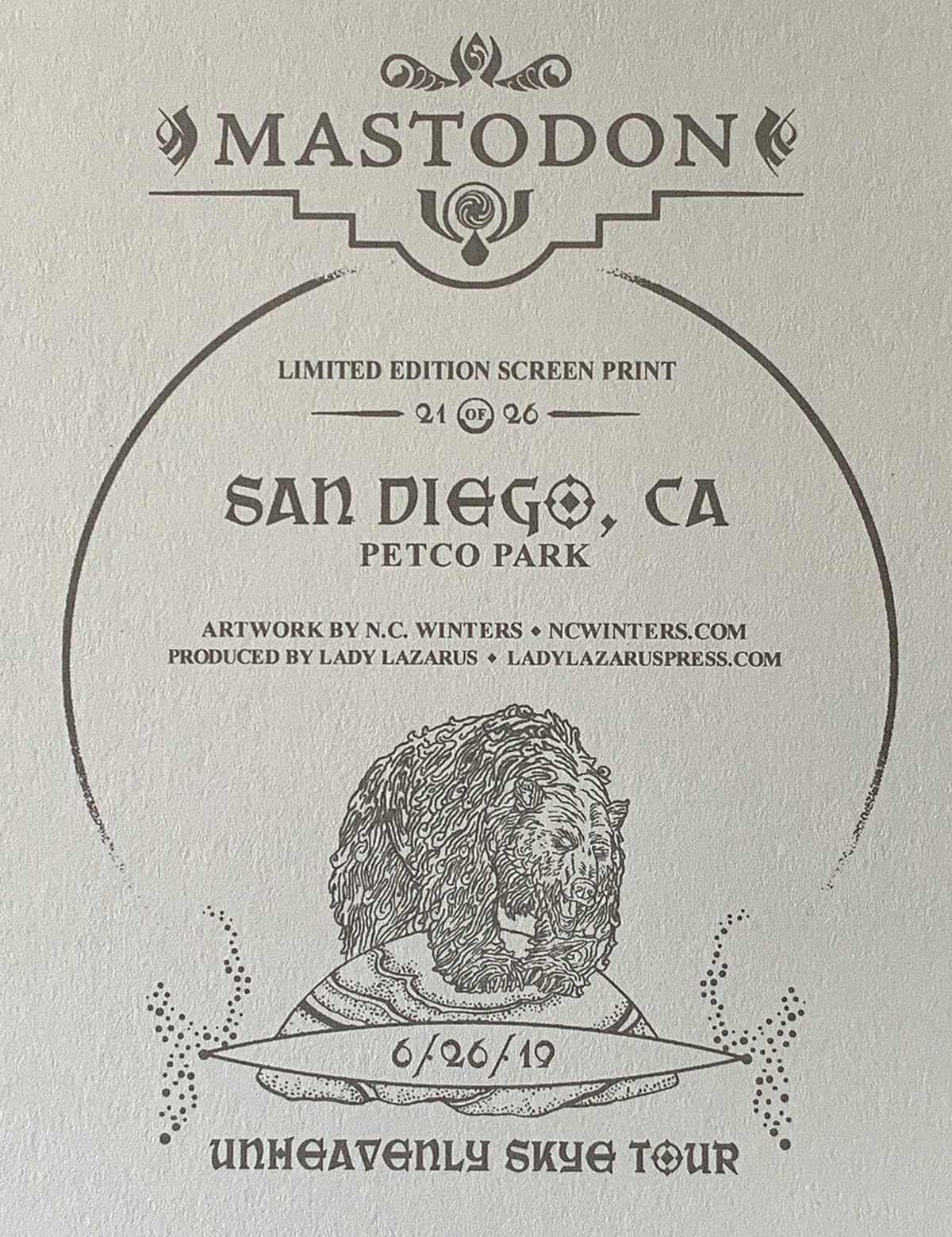 INSIDE THE ROCK POSTER FRAME BLOG: N C Winters Mastodon San Diego ...