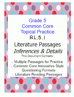 Literacy & Math Ideas: Grade 5 Common Core Reading Assessments ...