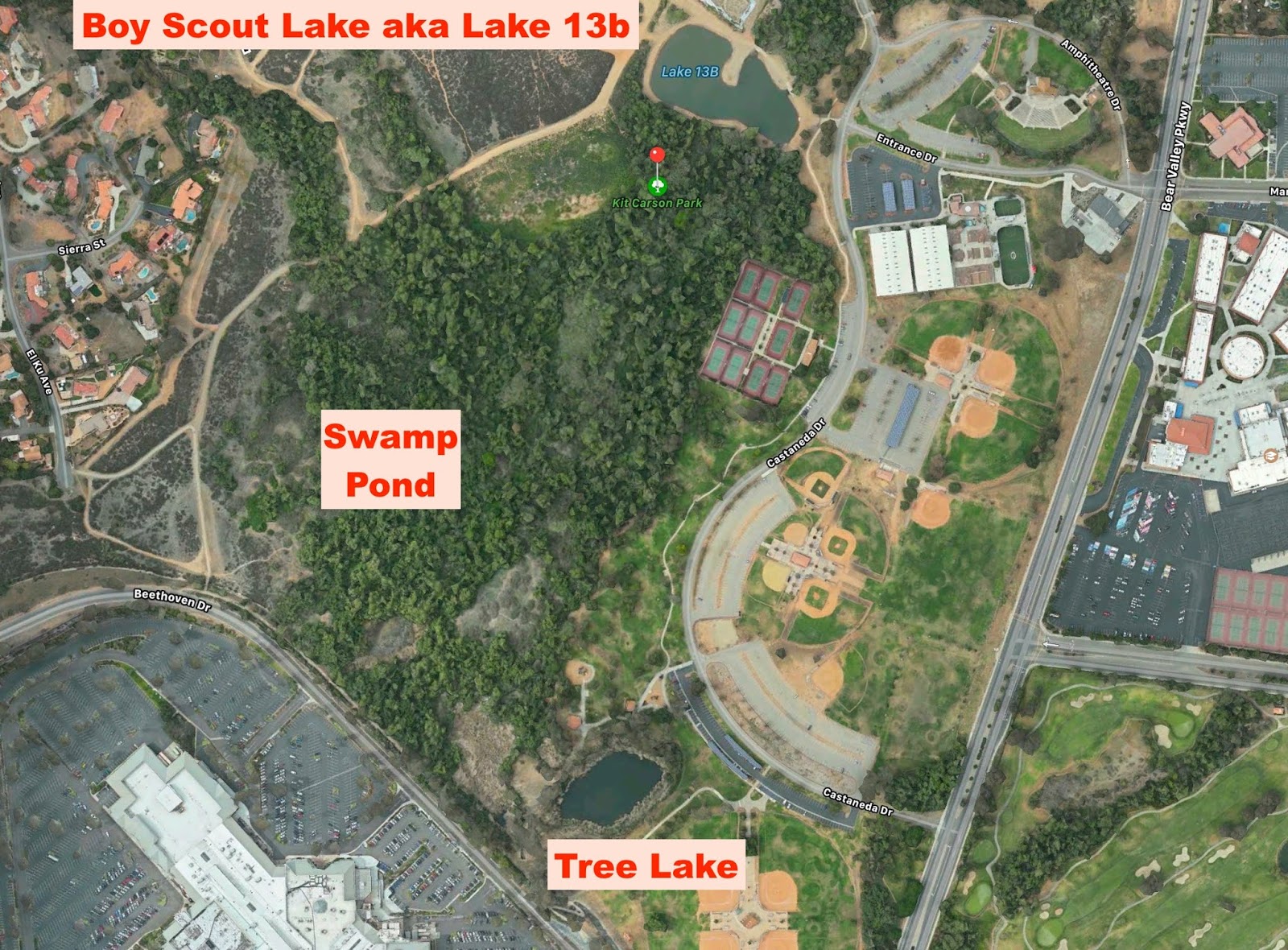 Looking for Ponds: Escondido Kit Carson Park